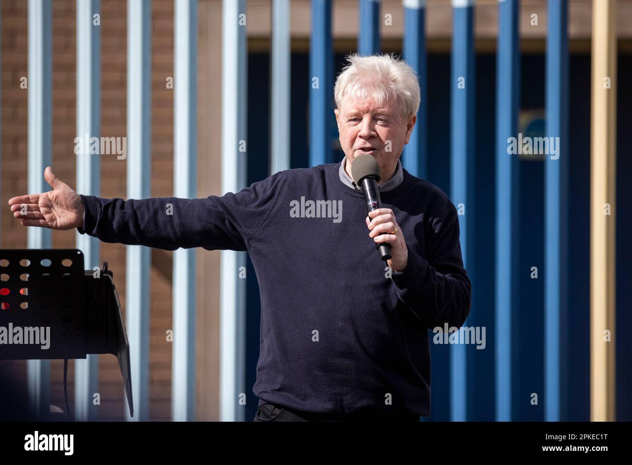 Pastor Jack McKee speaking before Worship Between the Gates, part of ...