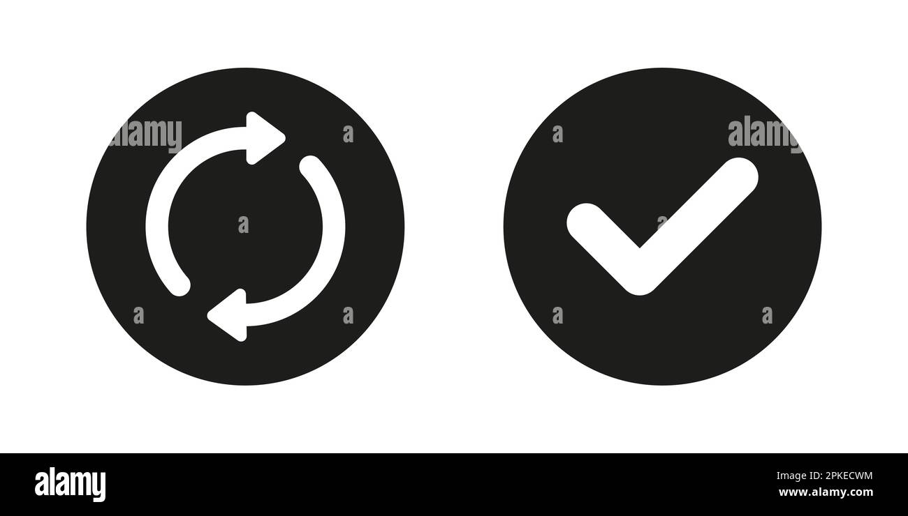 Check mark refresh and cancel icons set Stock Vector Image & Art - Alamy