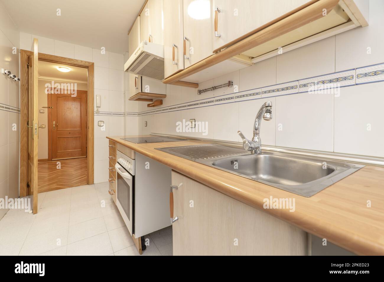 Small furnished kitchen without washing machine or dishwasher Stock ...