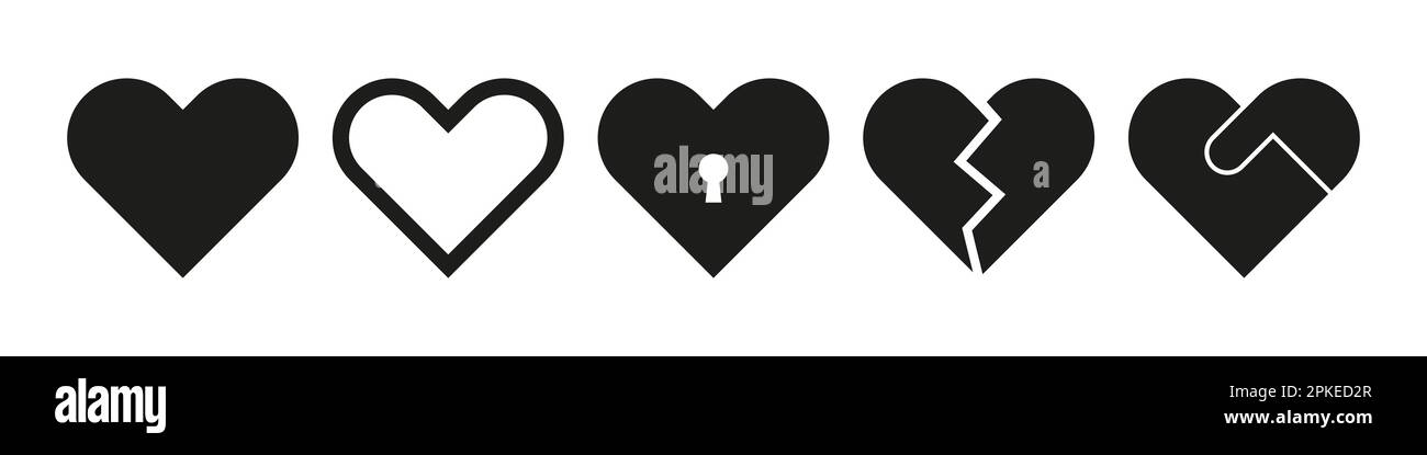 Heart icon set. Different hearts icons Stock Vector Image & Art - Alamy