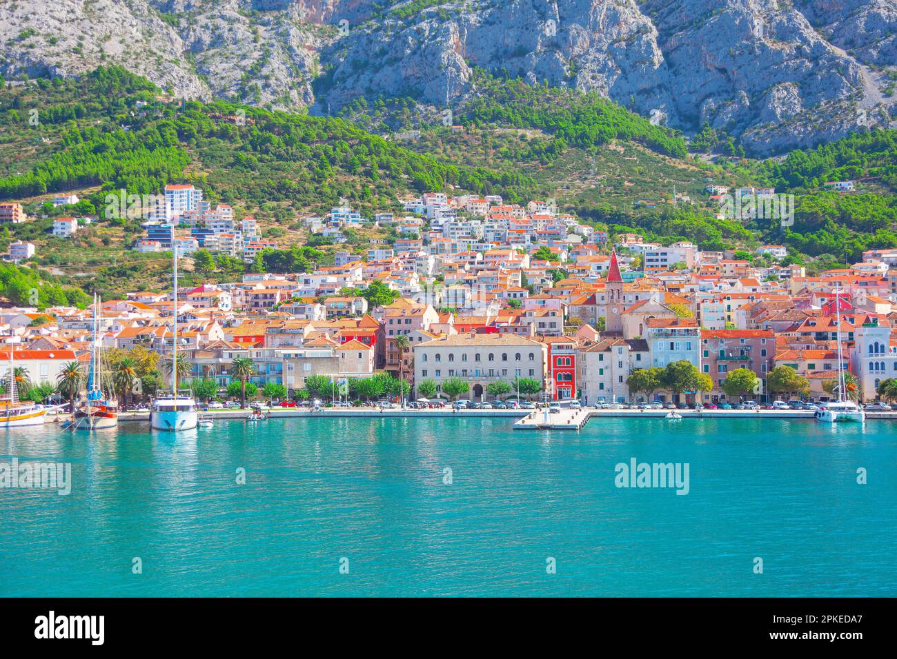 Makarska coastal town in Croatia . Makarska Riviera Croatia Dalmatian ...