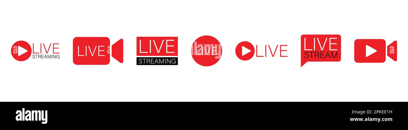 Live streaming icon set simple design Stock Vector Image & Art - Alamy