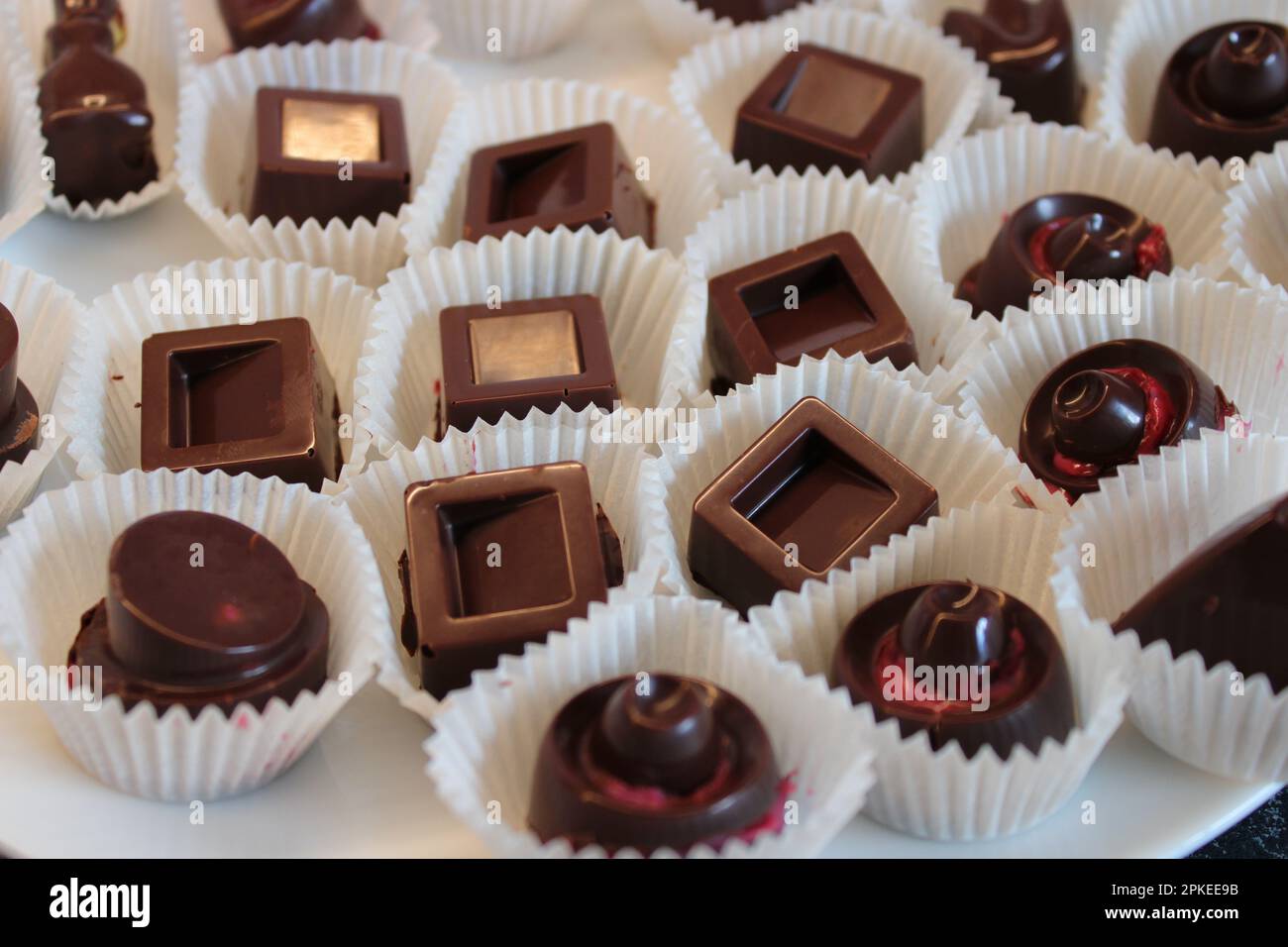 Tasty chocolate pralines Stock Photo - Alamy