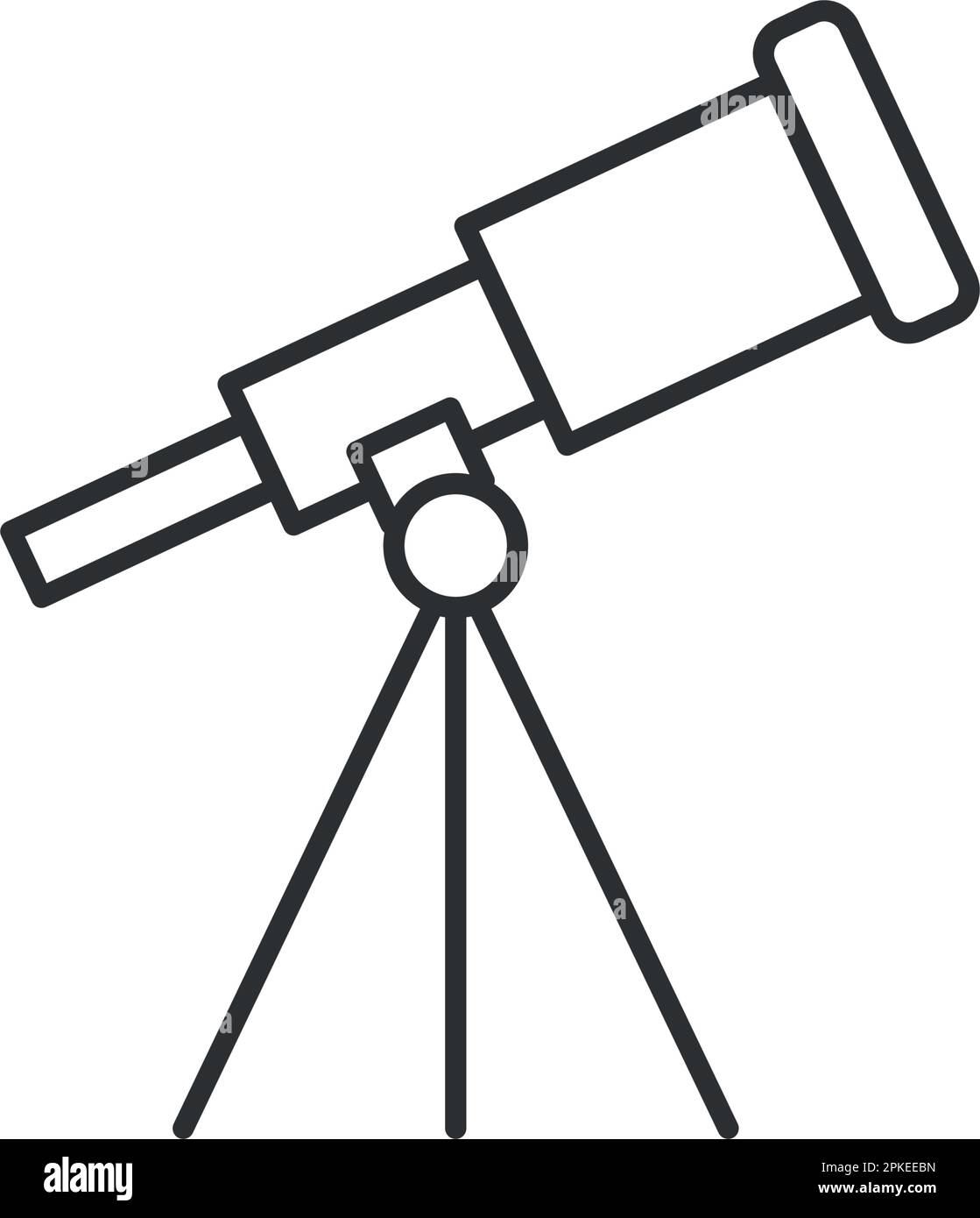 Telescope icon in flat style. Cosmos discover vector illustration on ...