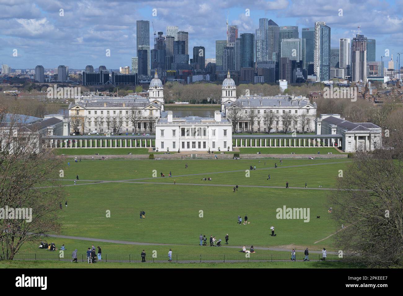 London, UK. 7th Apr, 2023. Visitors to Greenwich Park in South East ...