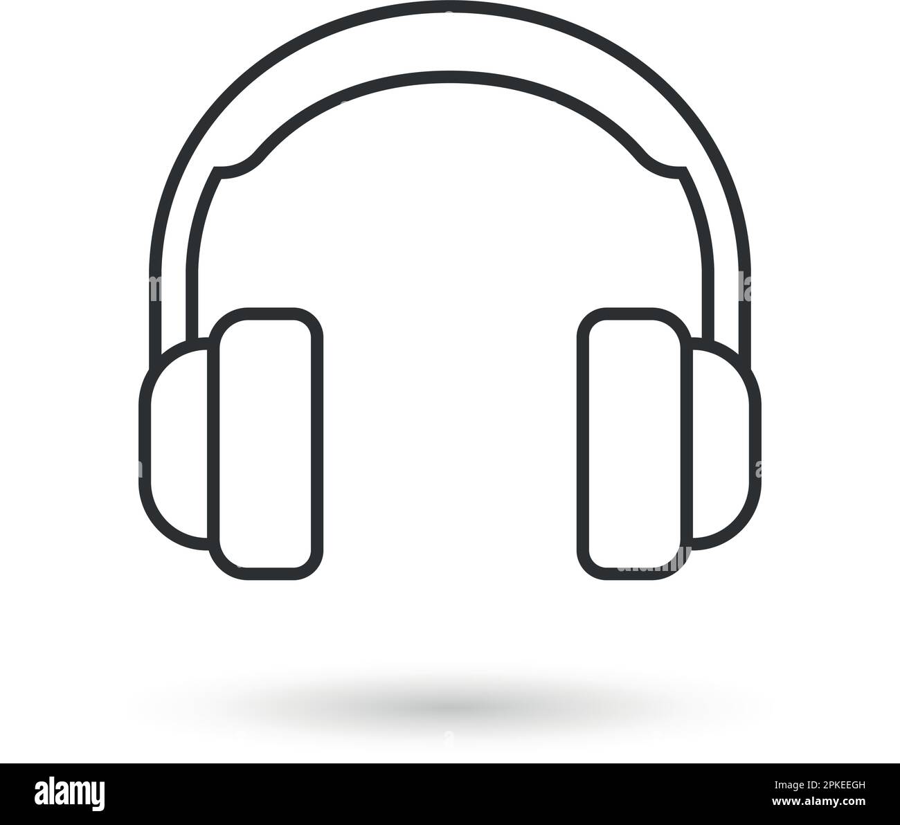 Headphone icon in flat style. Earphone vector illustration on isolated ...