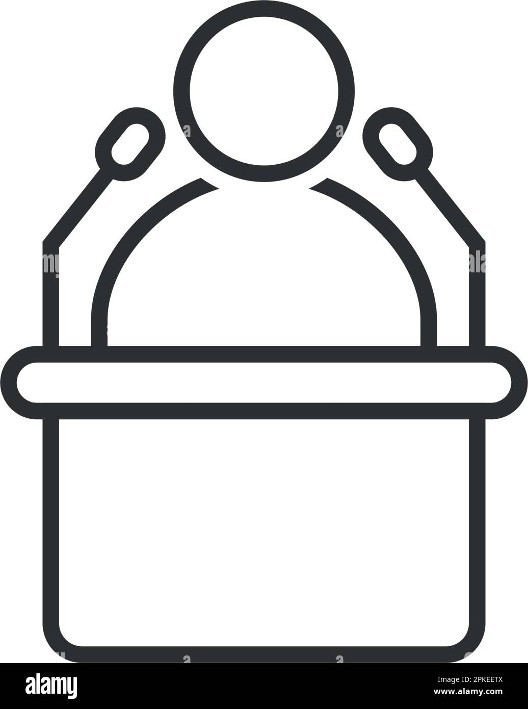 Speaker icon in flat style. Conference podium vector illustration on ...