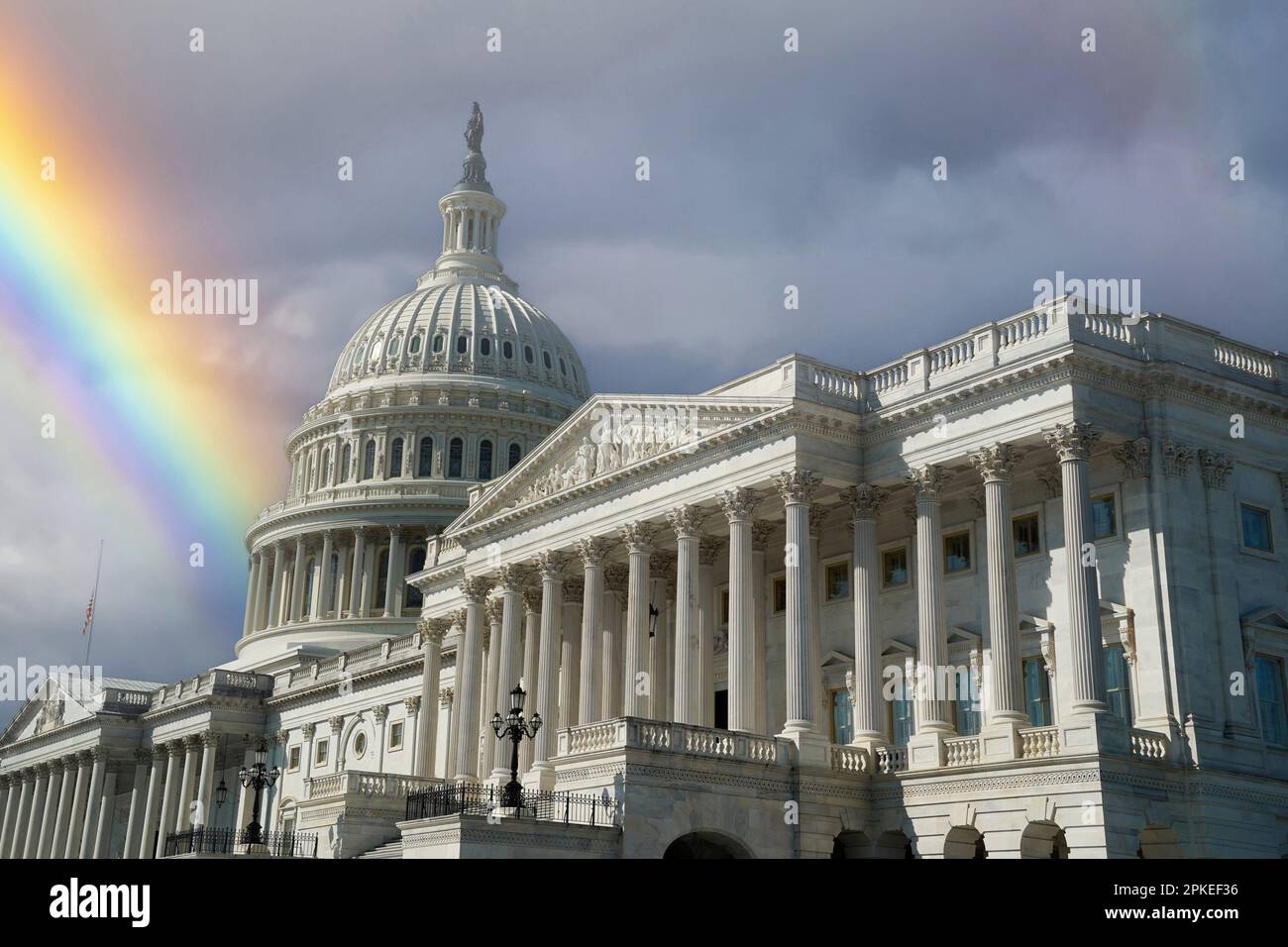 rainbow on washington dc capitol detail Usa Stock Photo - Alamy