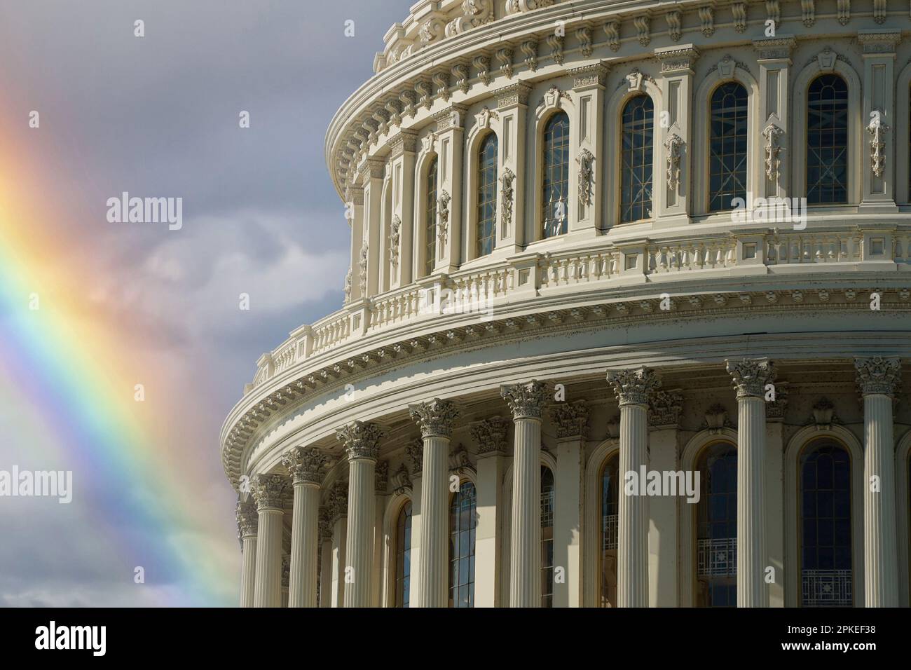 rainbow on washington dc capitol detail Usa Stock Photo - Alamy