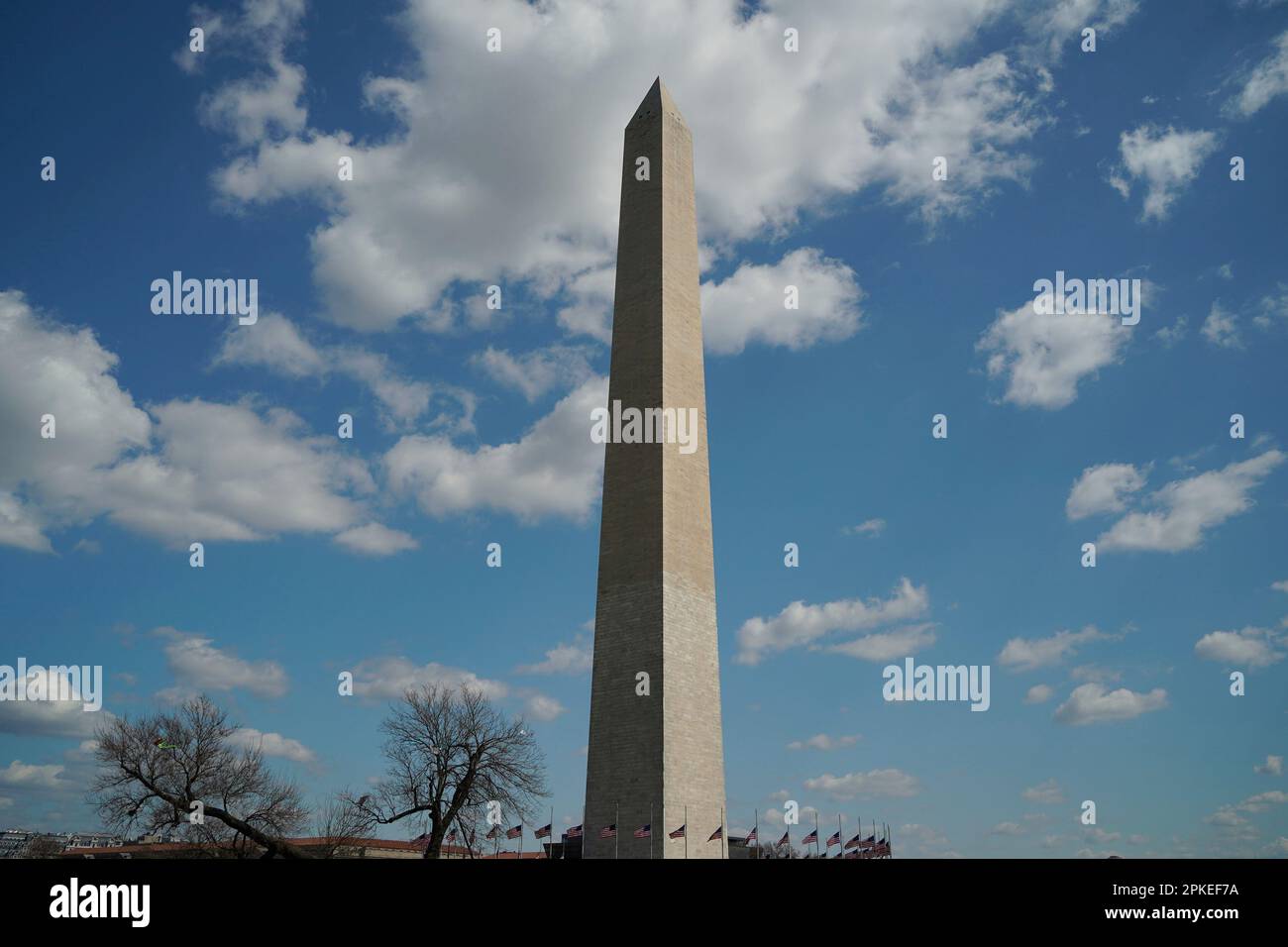 The washington dc monument detail on the deep blue sky background Stock ...