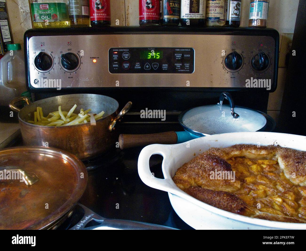 Food on the stove in Katherine's kitchen, Worcester, MA Stock Photo - Alamy