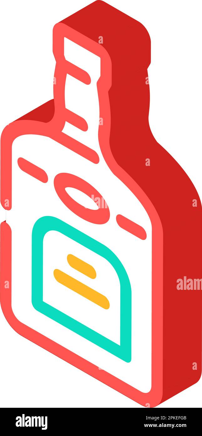 rum drink bottle isometric icon vector illustration Stock Vector Image ...