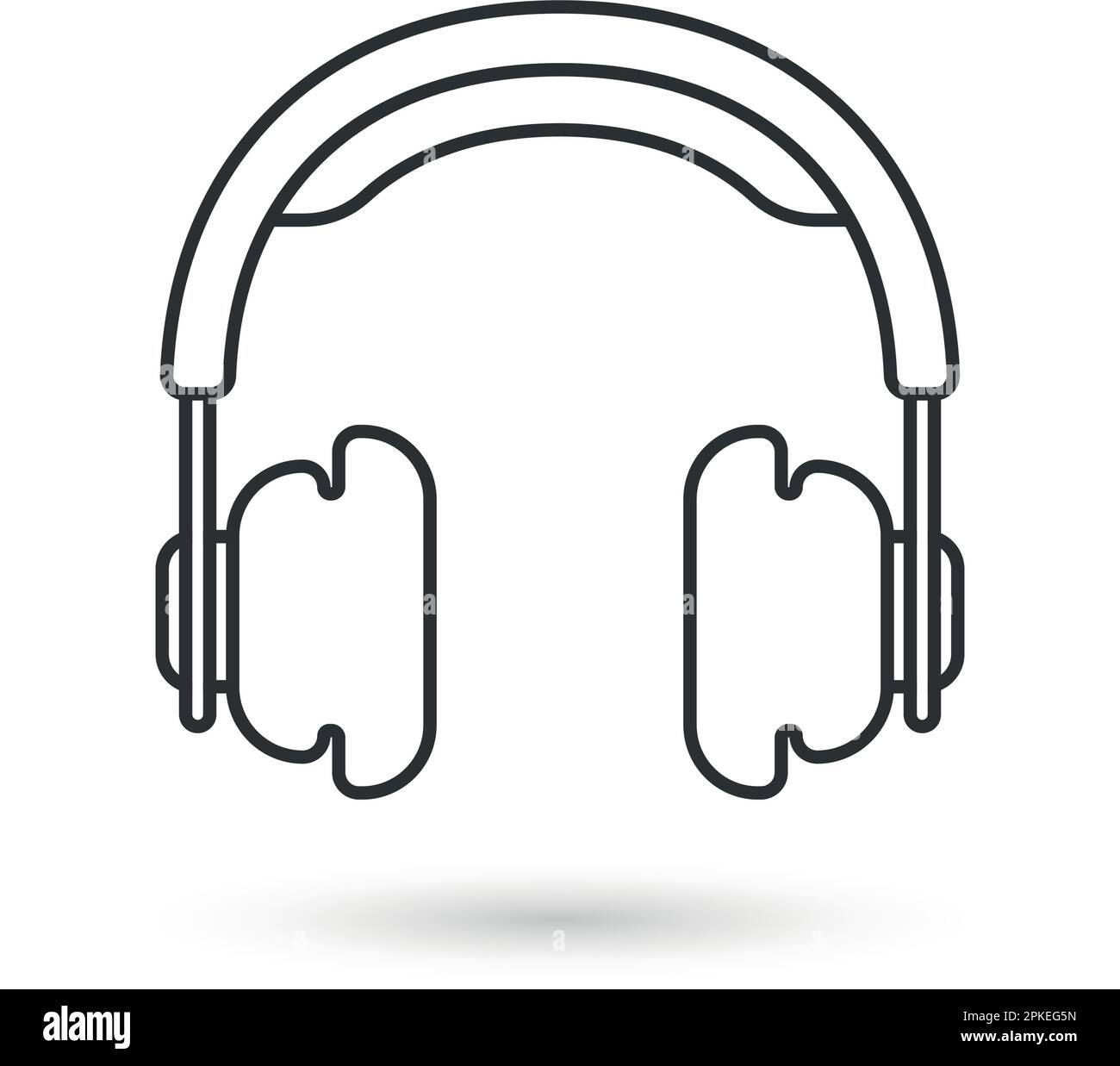 Headphone icon in flat style. Earphone vector illustration on isolated ...