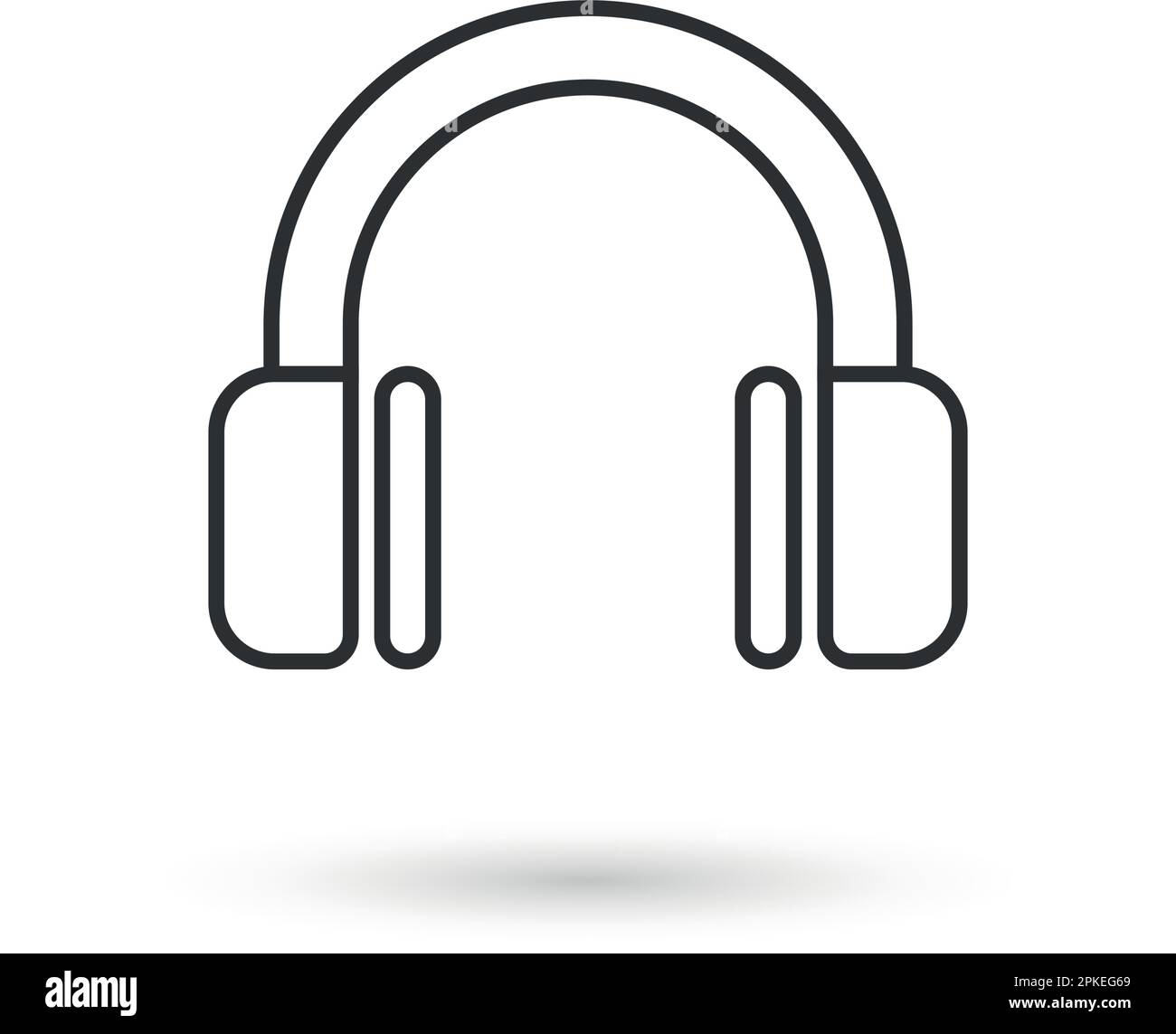 Headphone icon in flat style. Earphone vector illustration on isolated ...