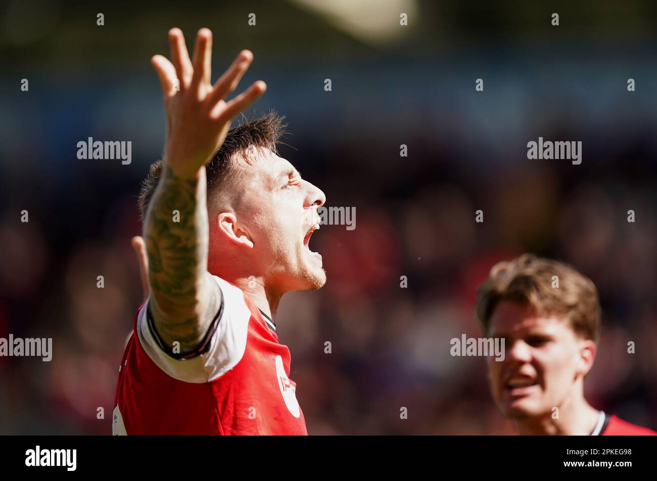 Rotherham United's Jordan Hugill celebrates scoring their side's first ...