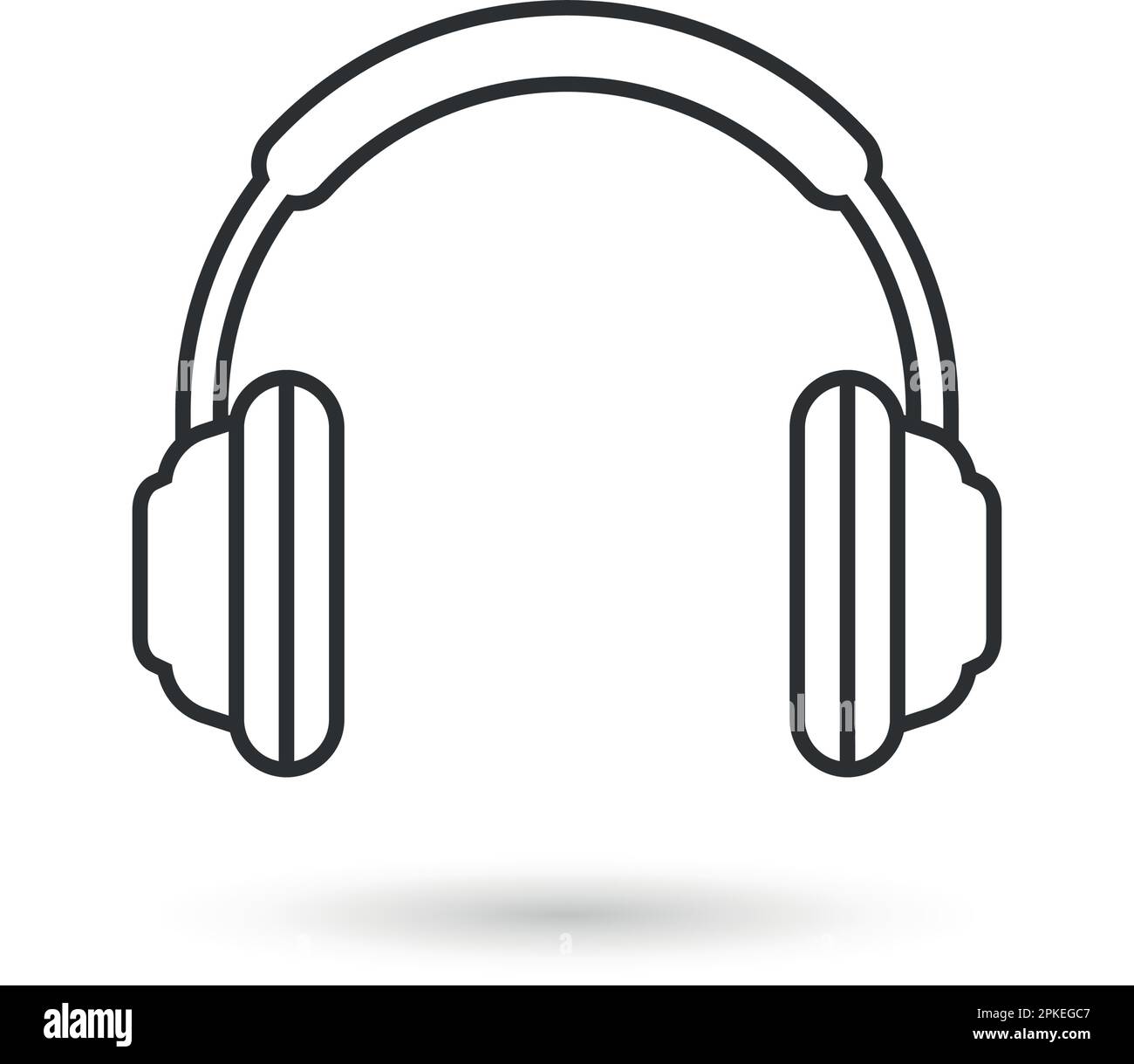 Headphone icon in flat style. Earphone vector illustration on isolated ...