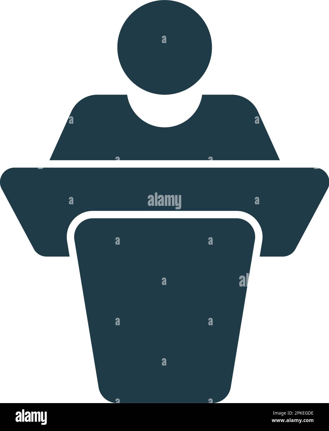 Speaker icon in flat style. Conference podium vector illustration on ...