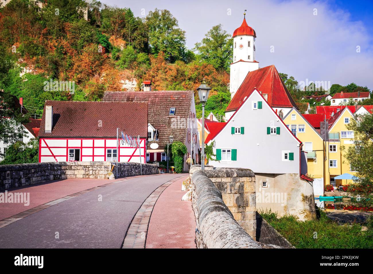 Harburg, Germany. Bavarian charming town, picturesque streets ...