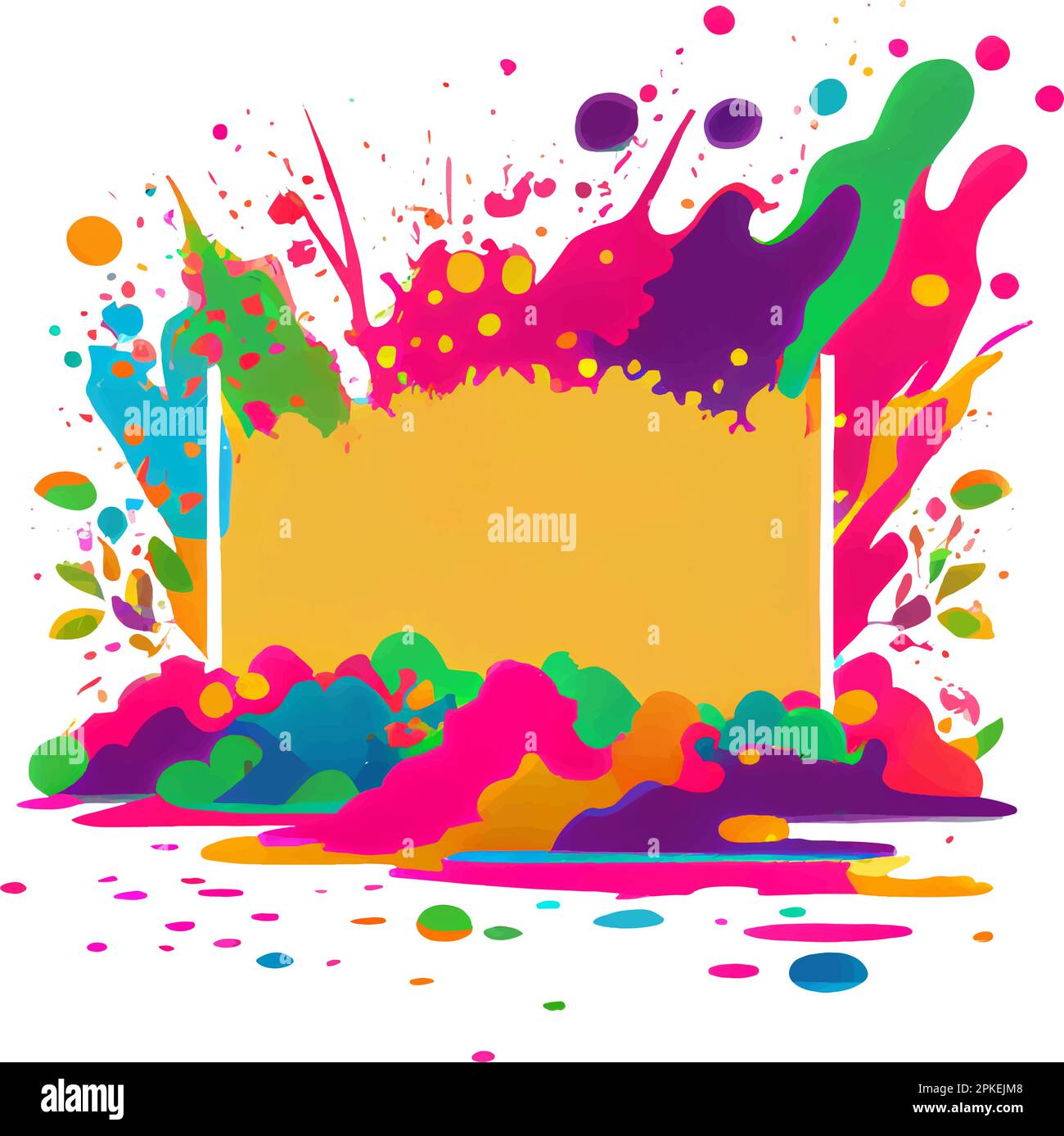 vector illustration of colorful frame splash isolated on white ...