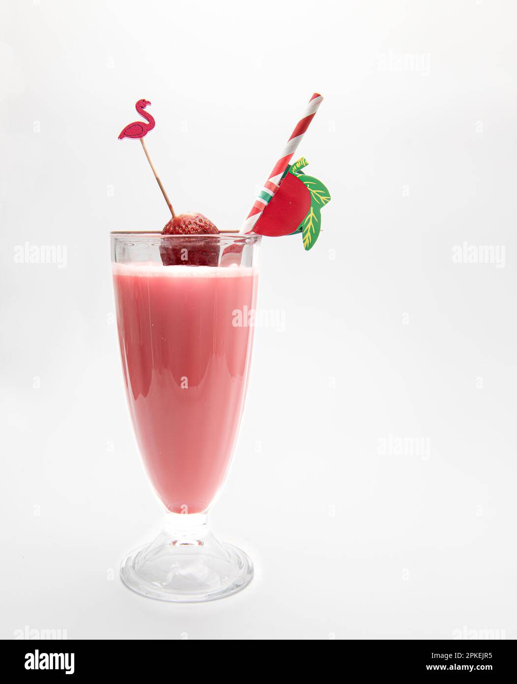 Strawberry milk drink isolated on a white background Stock Photo - Alamy