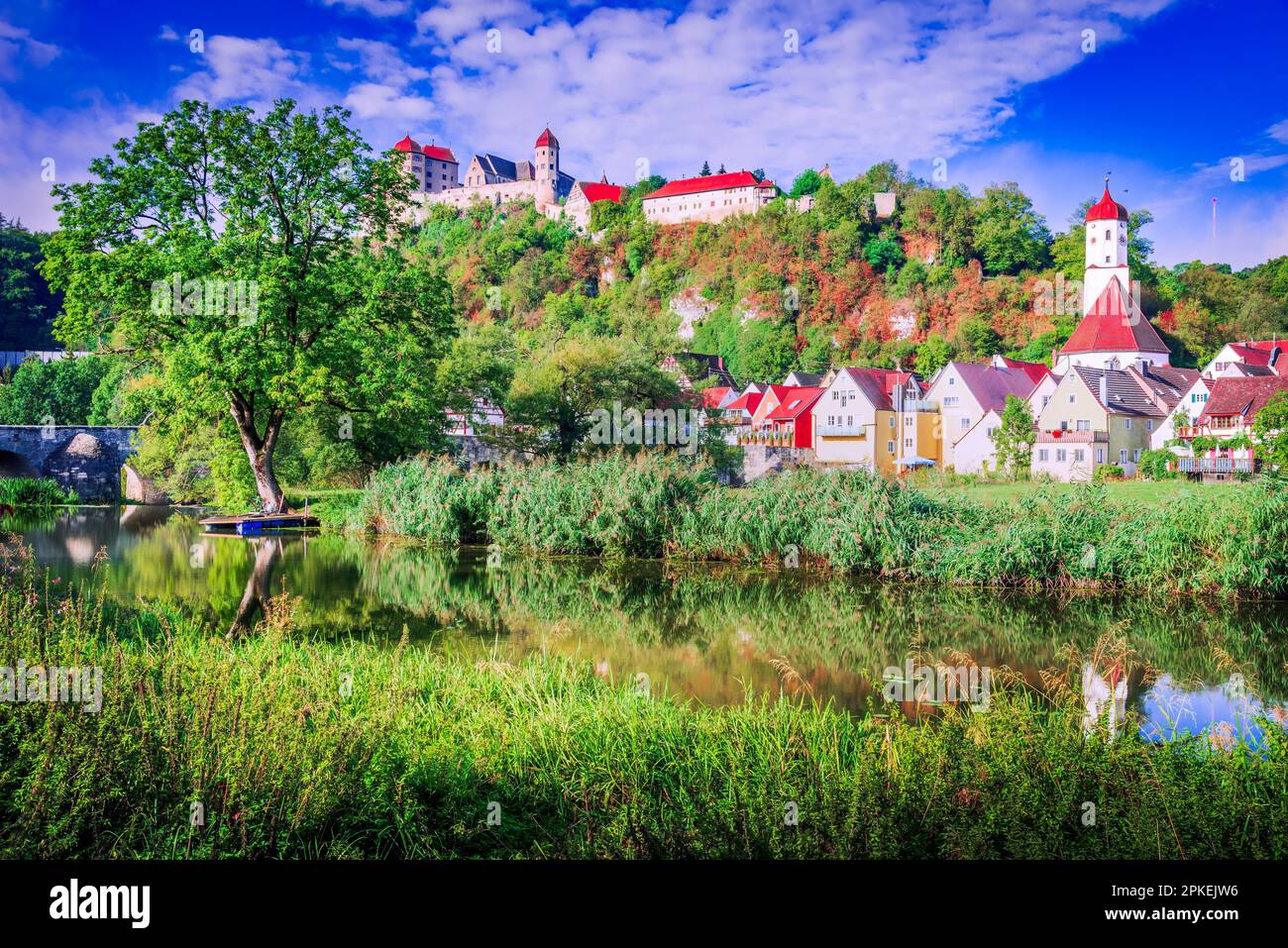 Harburg, Germany. Charming town in Bavaria with picturesque streets ...