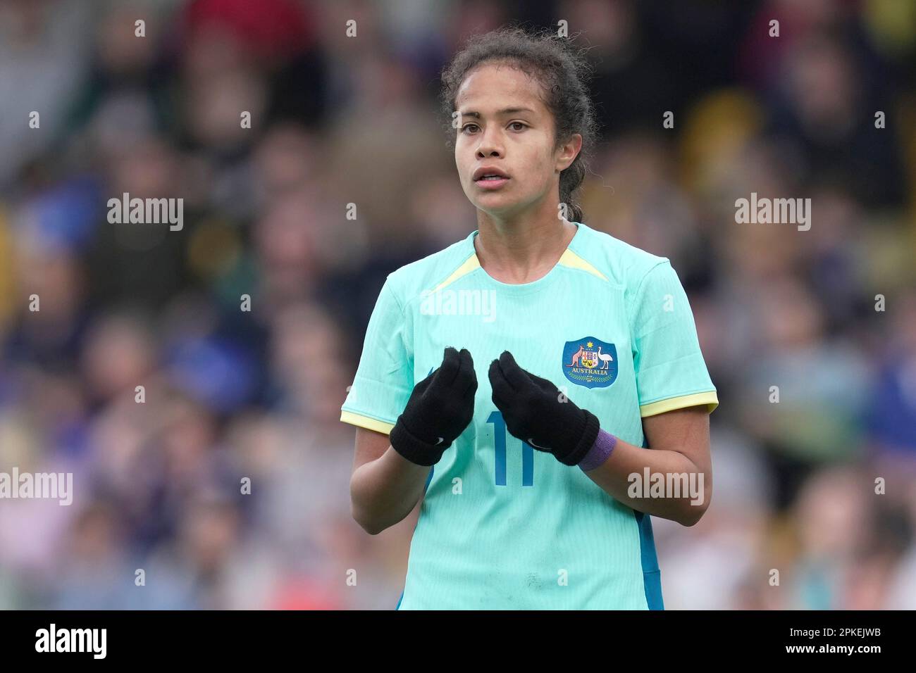 Australia's Mary Fowler during the women's international friendly ...
