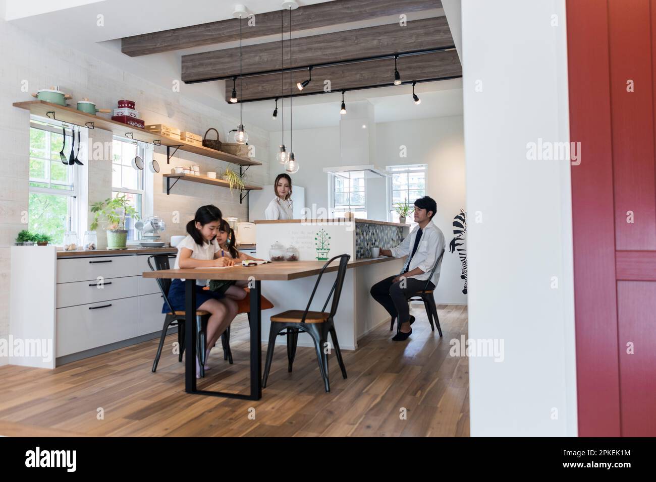 Family of four Stock Photo - Alamy