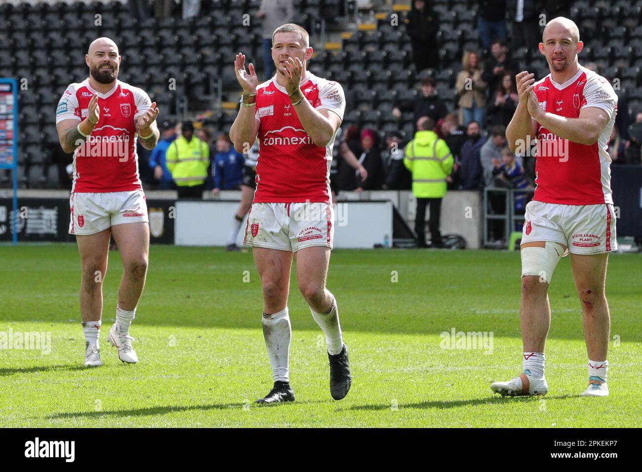 James Batchelor #16 of Hull KR, Sam Luckley #26 of Hull KR and George ...