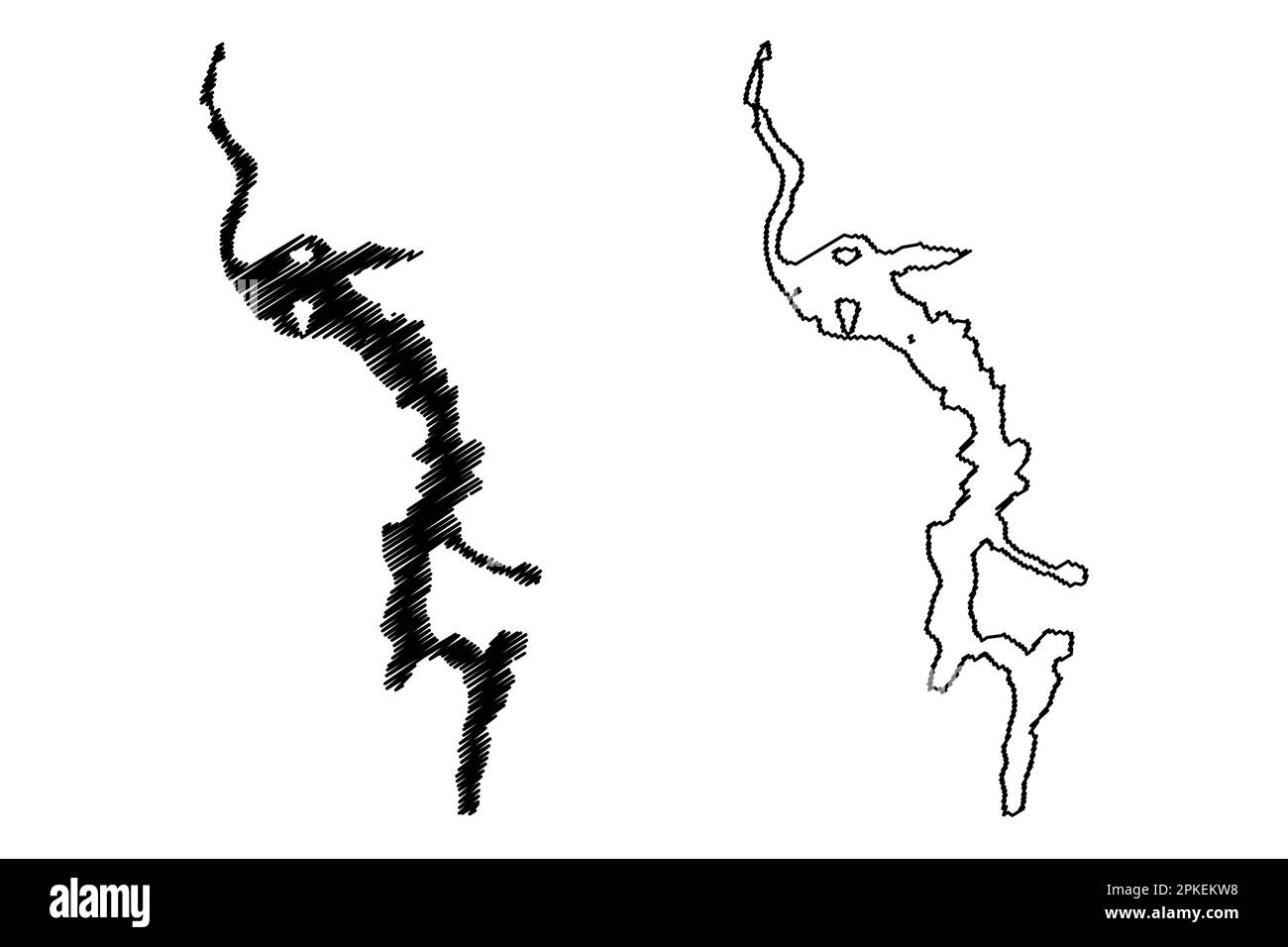 Lake Burigi (Africa, United Republic of Tanzania) map vector ...