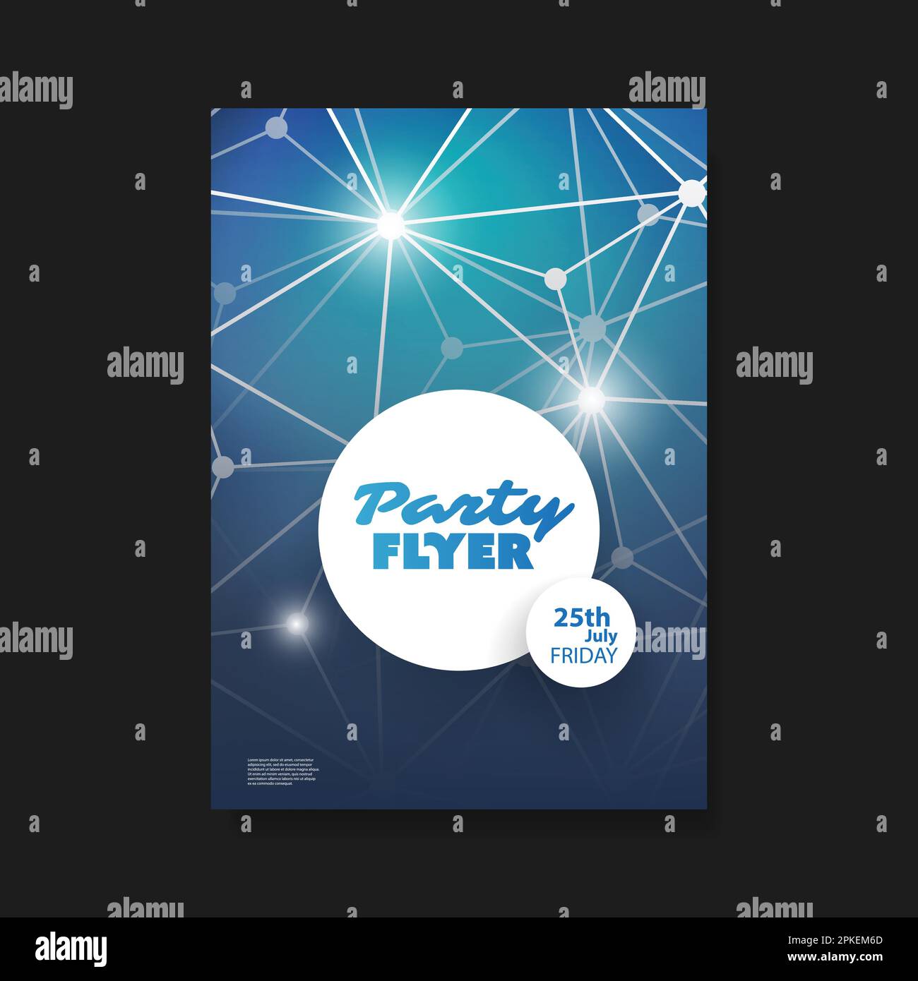 Party Flyer or Cover Design With Connections Pattern Stock Vector Image ...