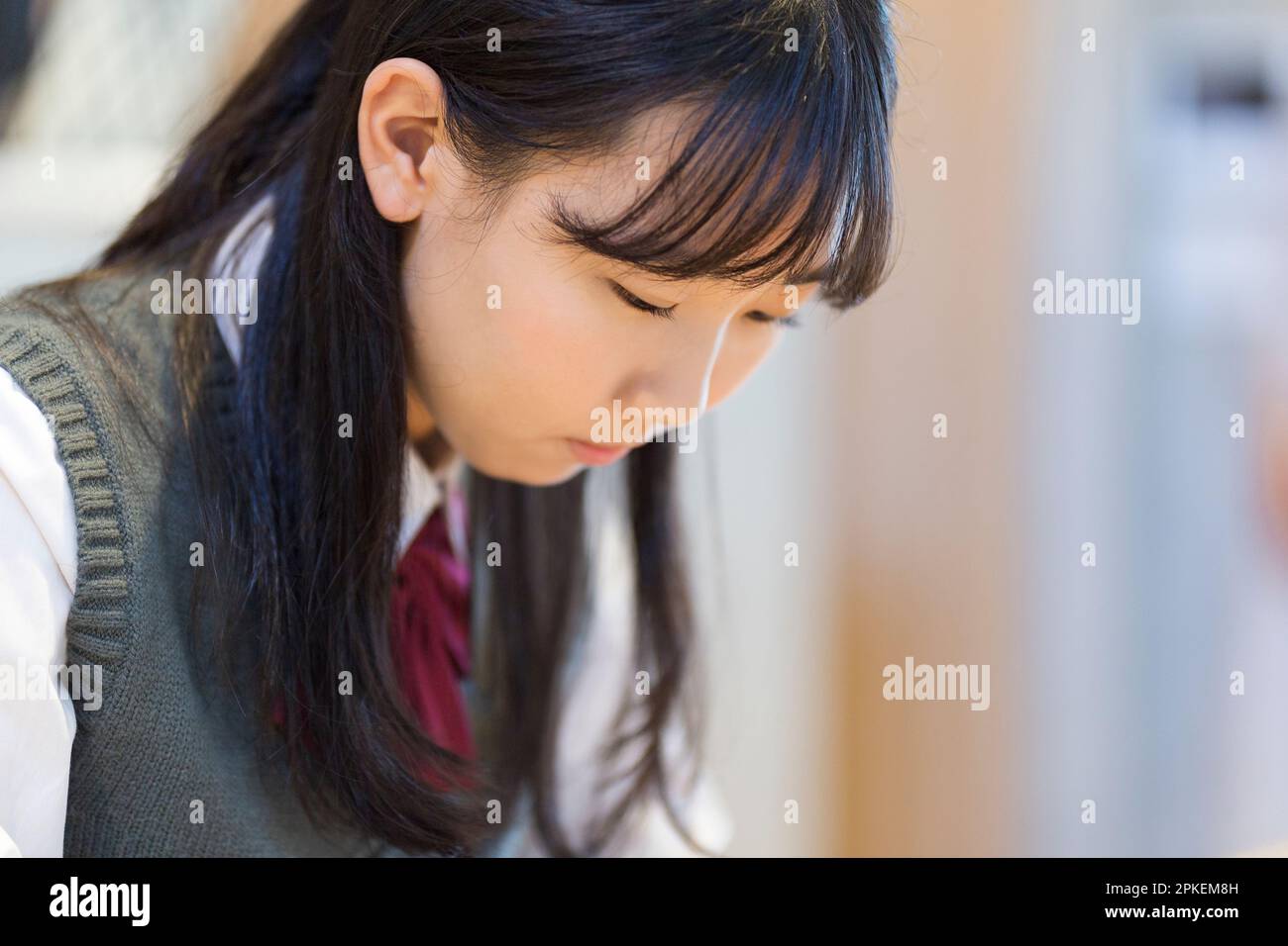 High school girl studying at home Stock Photo - Alamy