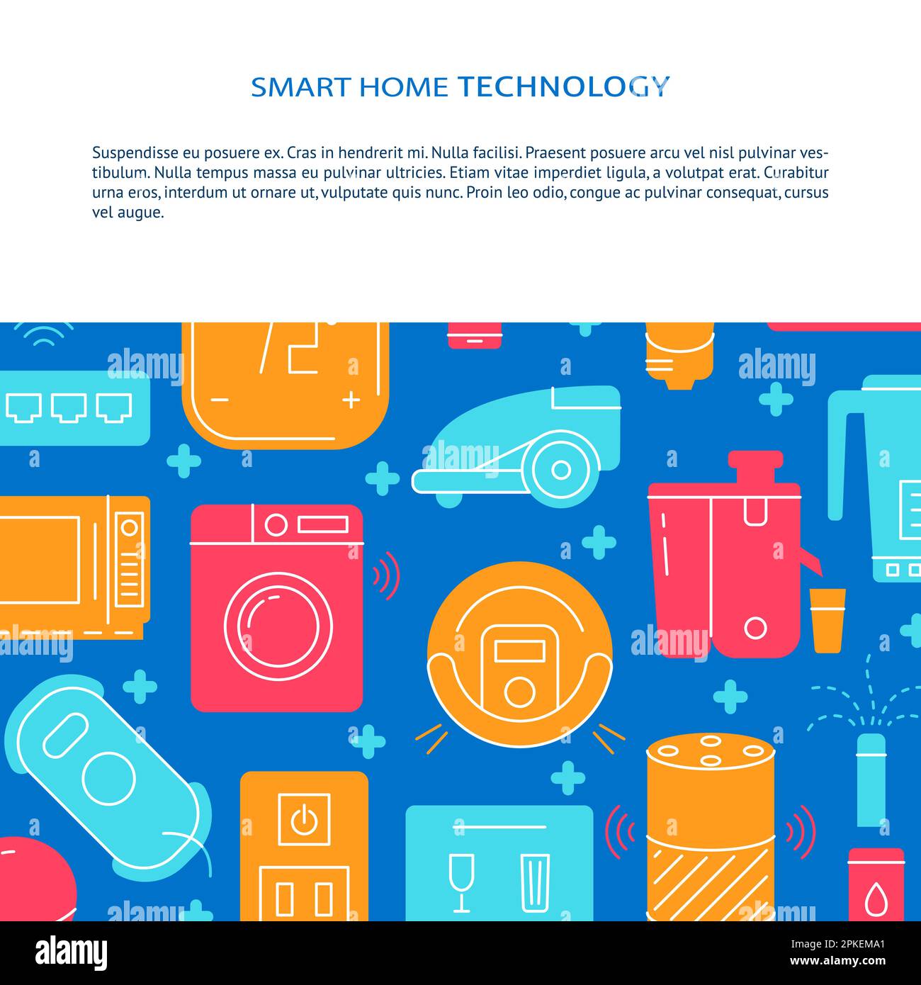 Home automation poster template in flat style with place for text ...