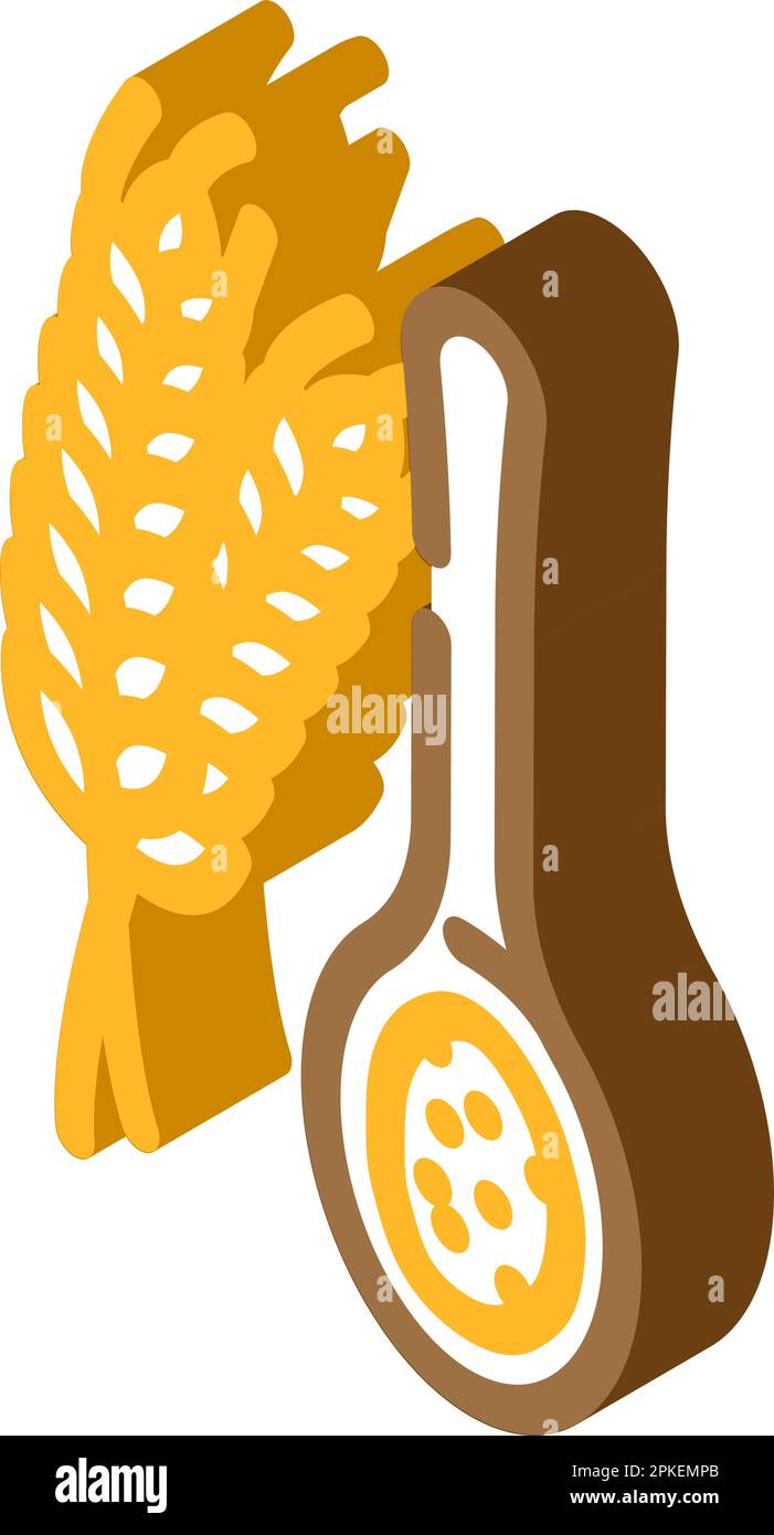 flour spoon wheat isometric icon vector illustration Stock Vector Image ...