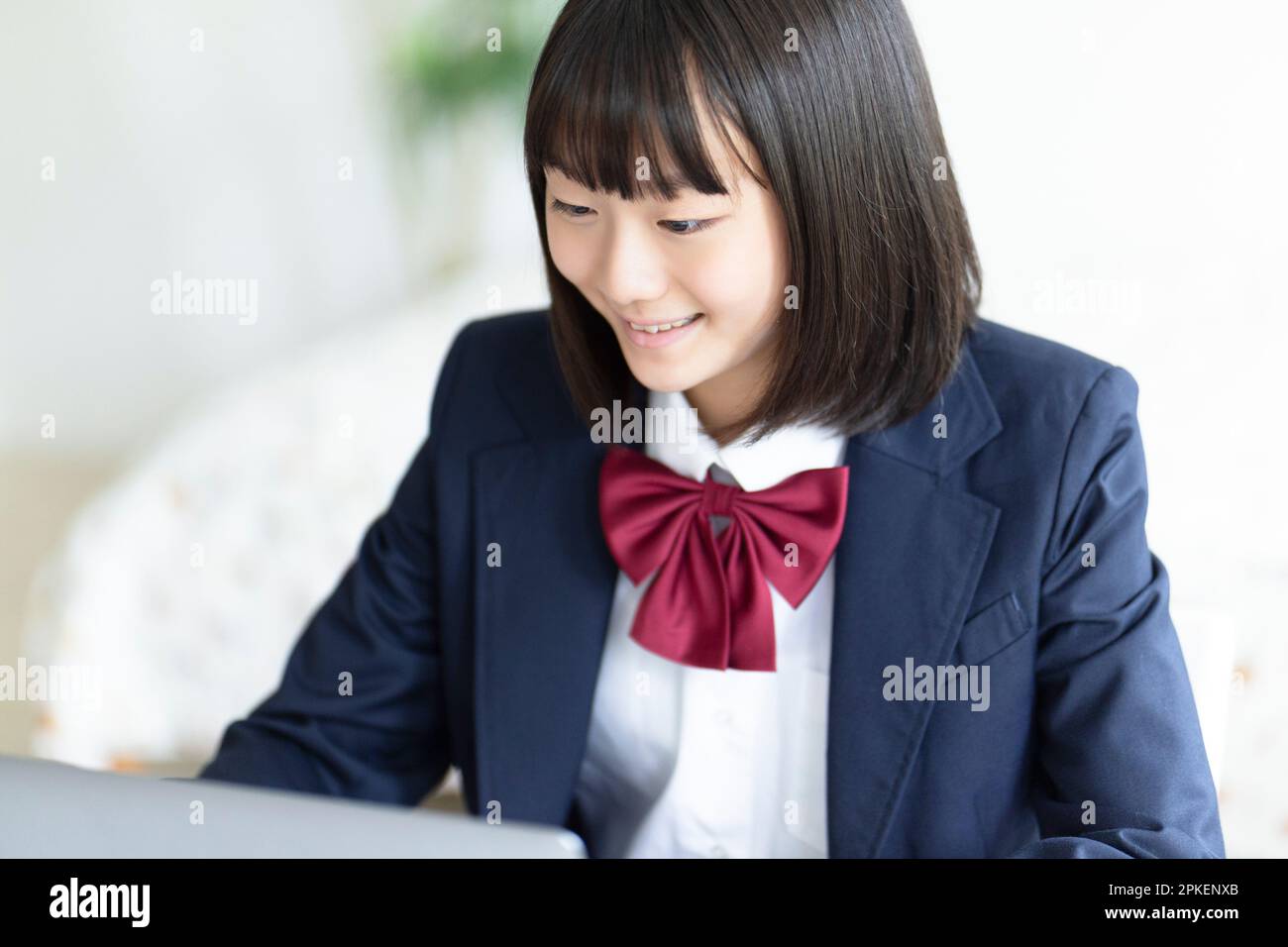 School online learning schoolgirl hi-res stock photography and images ...
