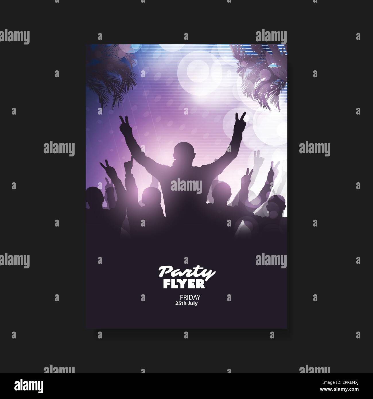 Colorful Party Poster, Placard, Flyer or Cover Design Template with ...