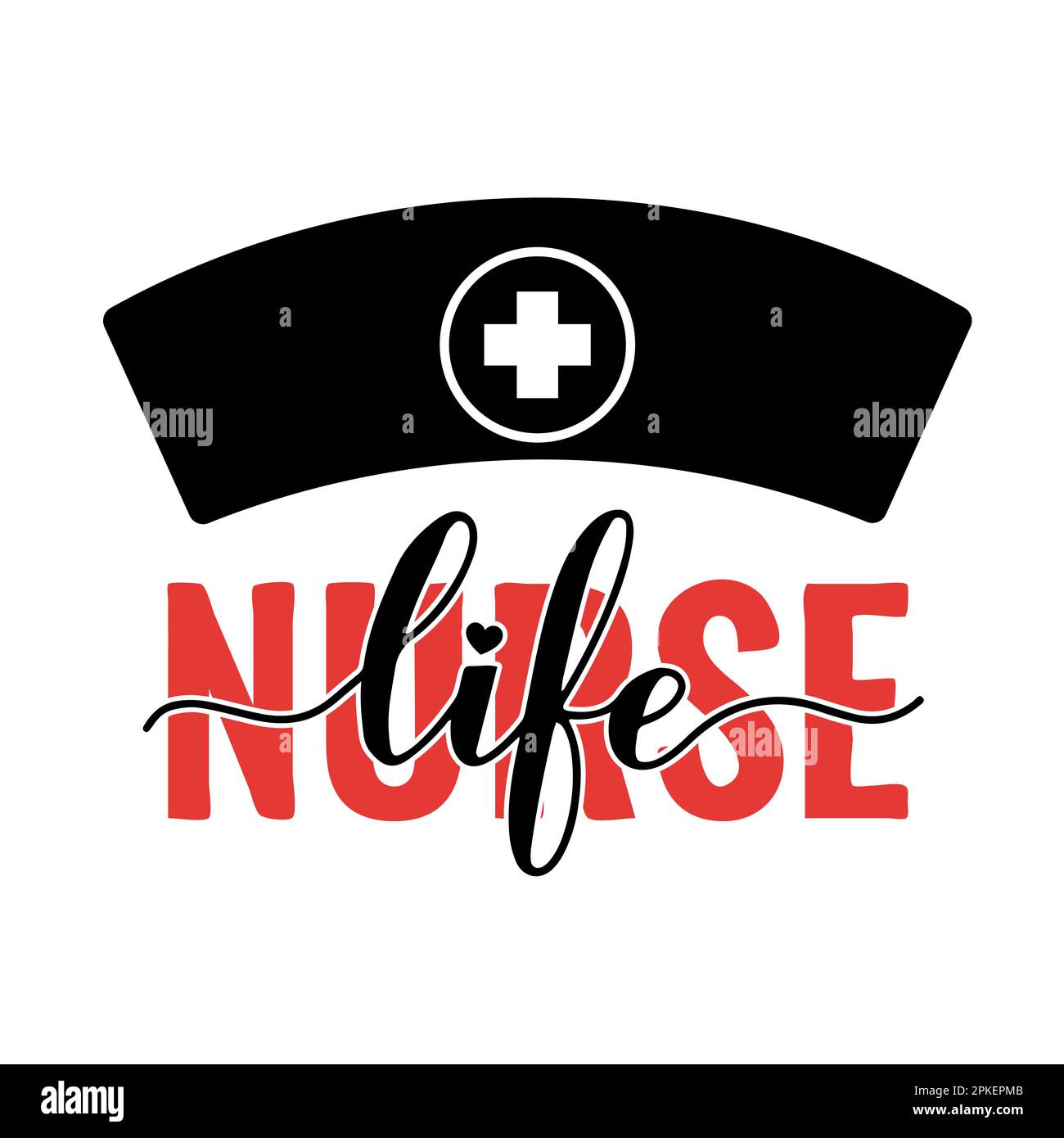 Nurse life calligraphy hand lettering isolated on white. Nurse quote ...