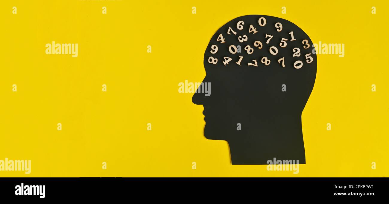 Silhouette of a man's head with numbers. the concept of the male ...