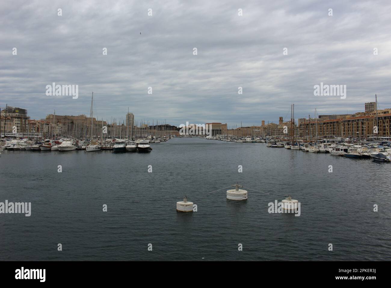 Old Port of Marseille on grey, overcast day Stock Photo - Alamy