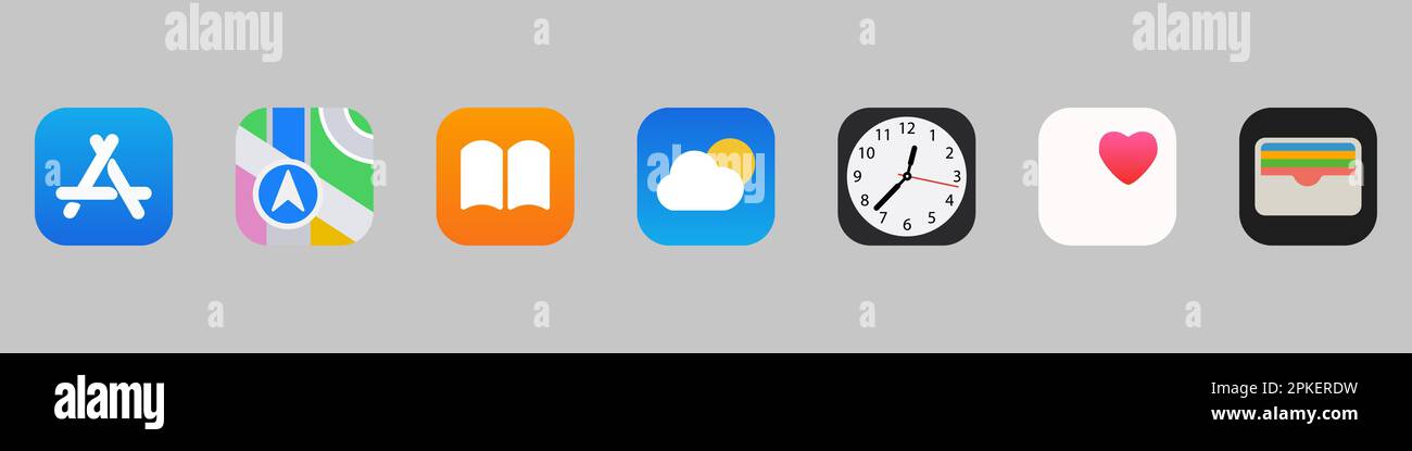 Vinnitsa, Ukraine - December 14, 2022: Apple IOS interface programs ...