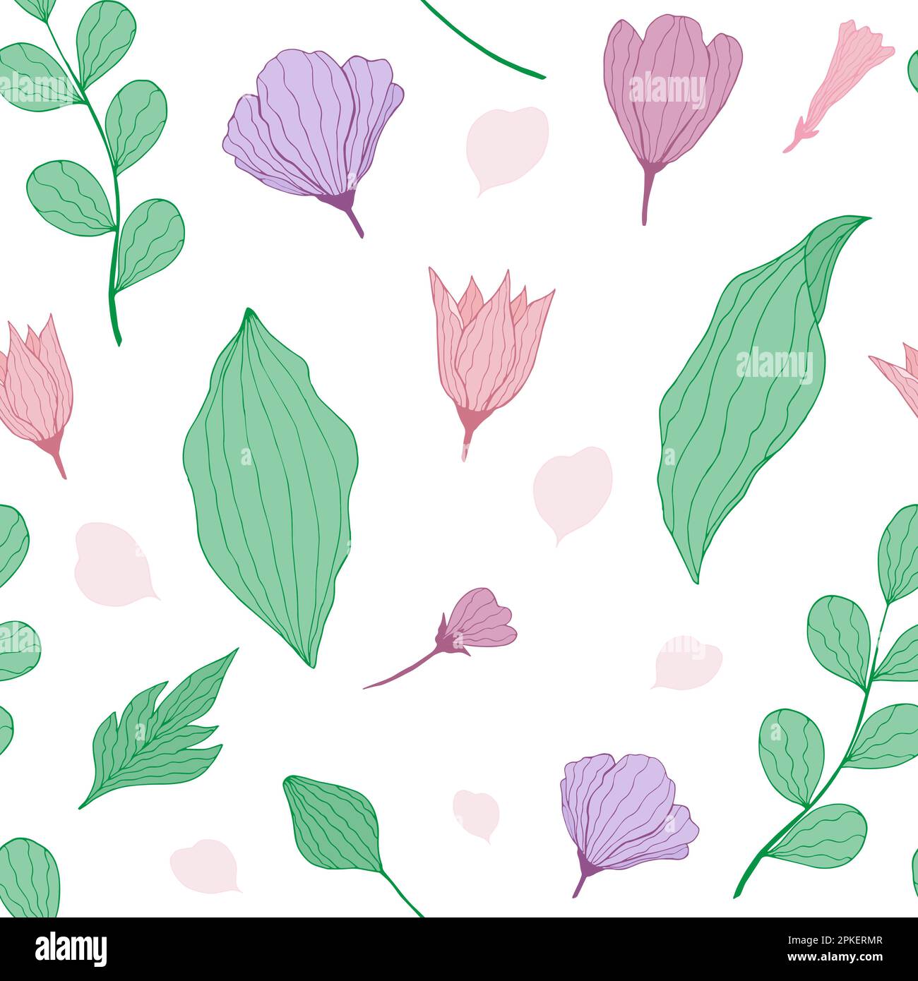 Botanic floral seamless pattern Stock Vector Images - Alamy