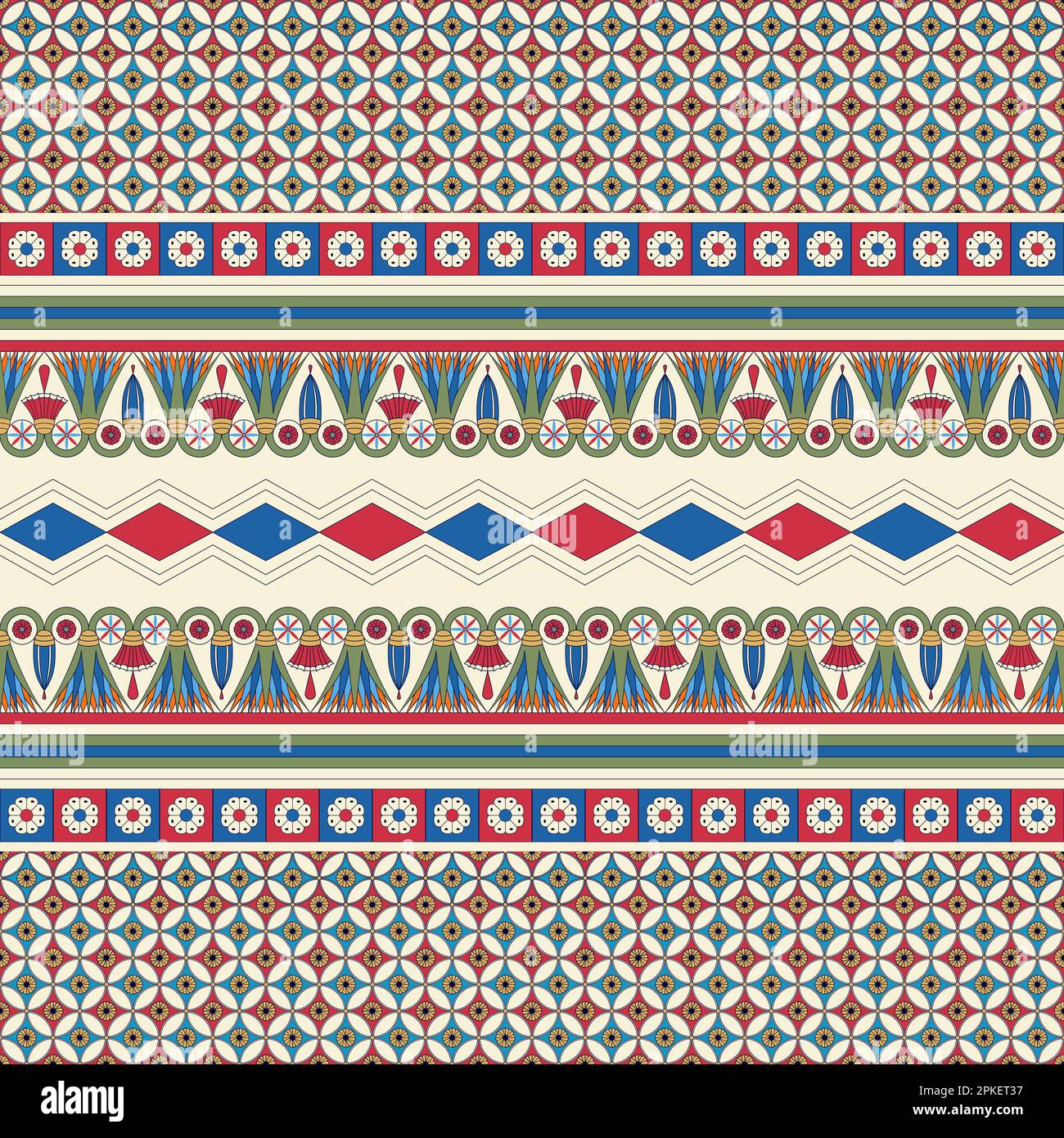 Ancient Egyptian traditional background, vector seamless pattern Stock ...