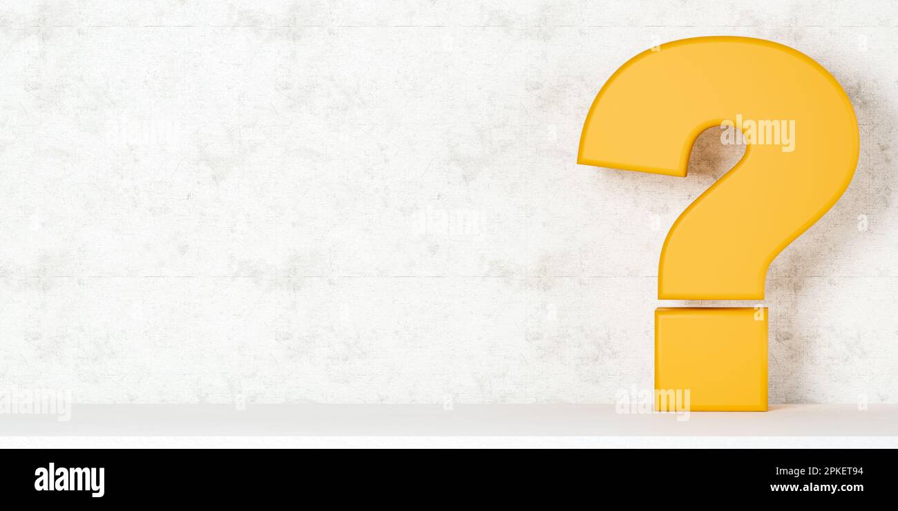 Question mark. Big yellow question mark on white background. Yellow question mark icon sign or ...