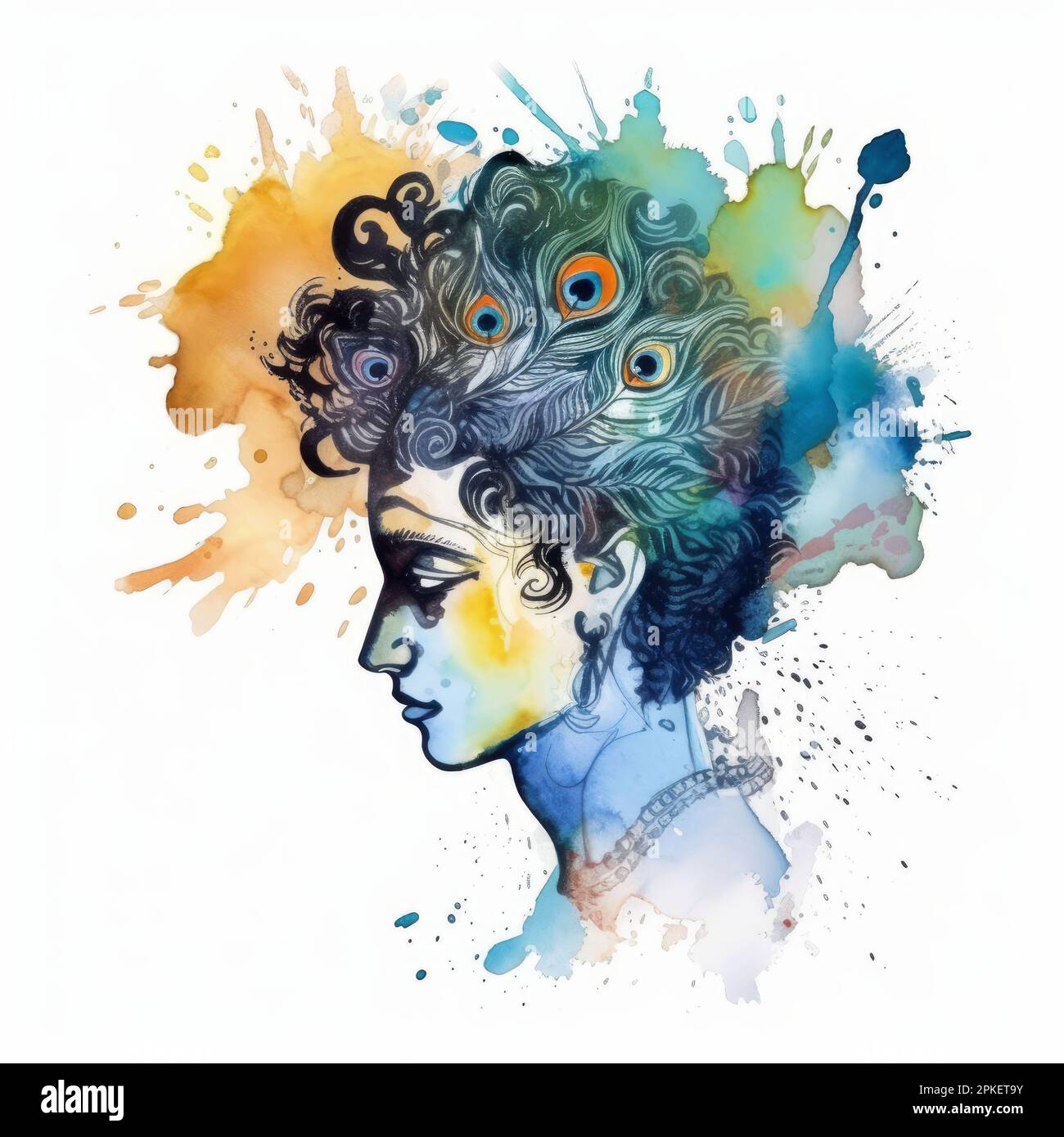 Painting of lord krishna Cut Out Stock Images & Pictures - Alamy