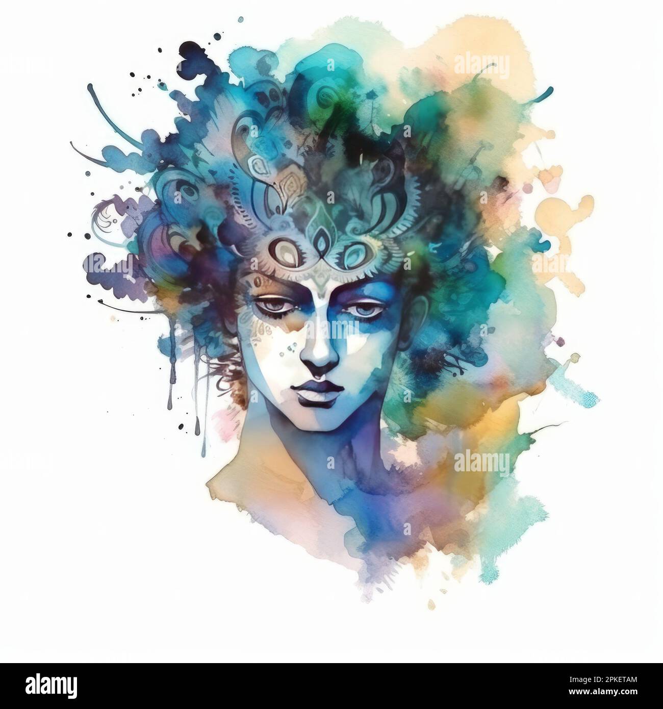 Painting of lord krishna Cut Out Stock Images & Pictures - Alamy