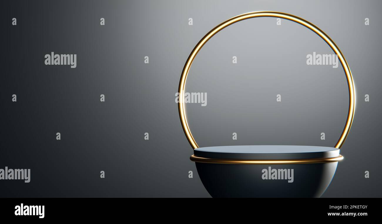 Product Placement on Dark Background. his 3D rendering showcases a ...