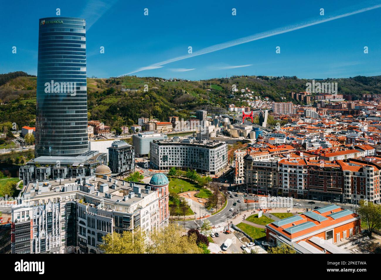 Bilbao, Spain - April 5, 2023: Aerial view of Bilbao, the largest city ...