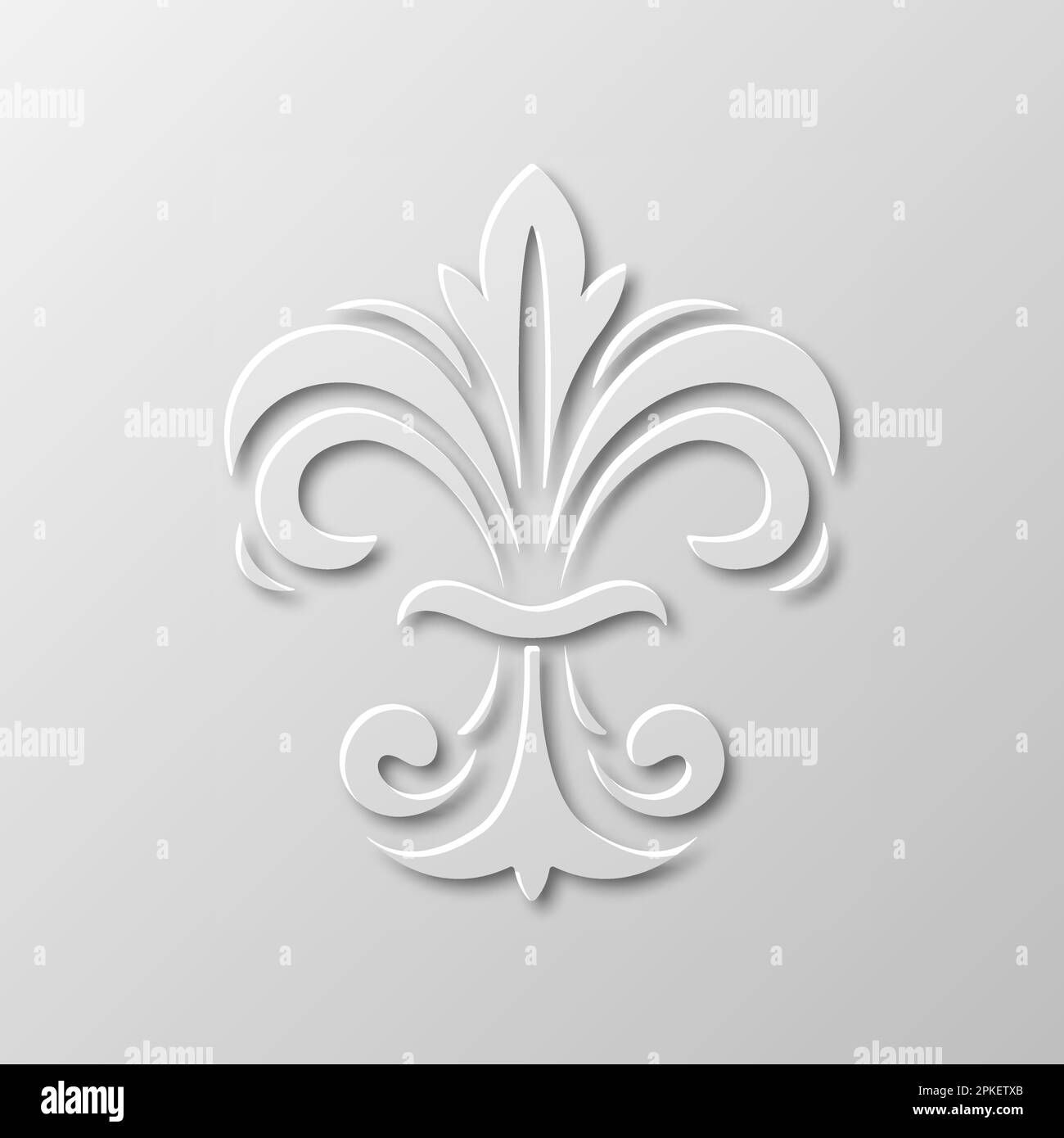 Vector Realistic Paper 3d Fleur De Lis Closeup on White Background ...