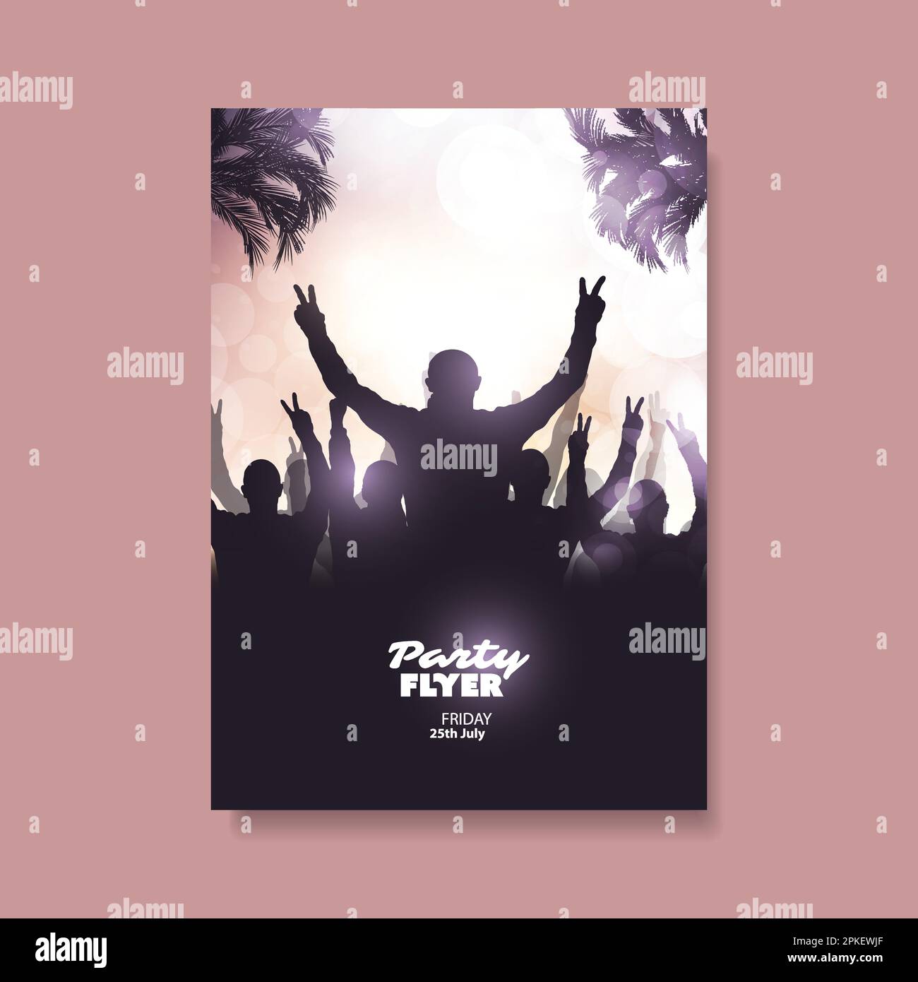 Colorful Party Poster, Placard, Flyer or Cover Design Template with ...