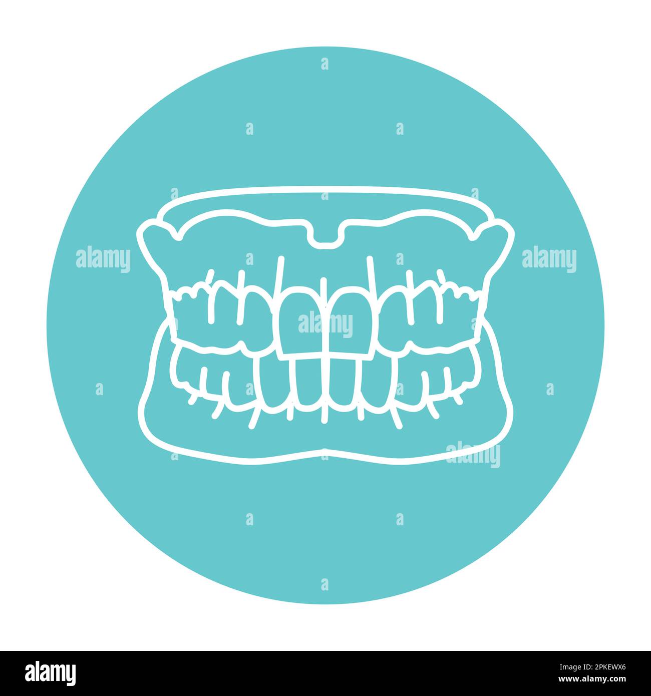 False teeth line icon. Dental prosthetic. Vector illustration Stock ...