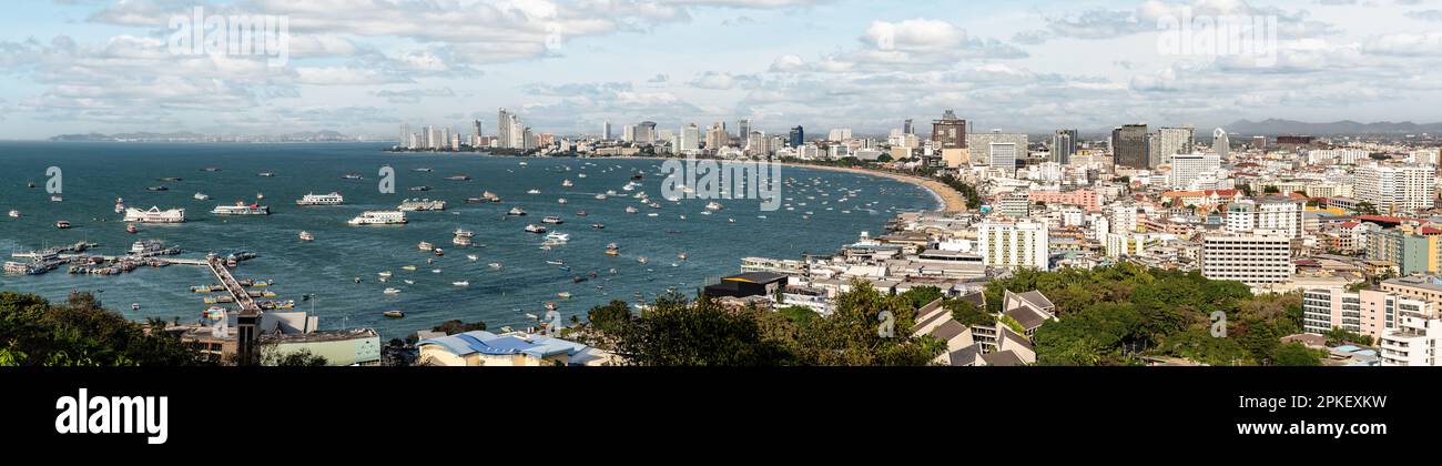 Pattaya, Thailand - February 04, 2023: Pattaya City panorama View of ...